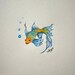 Original Watercolor Mini Painting of a Tiny Koi Fish Named "golden Face ...
