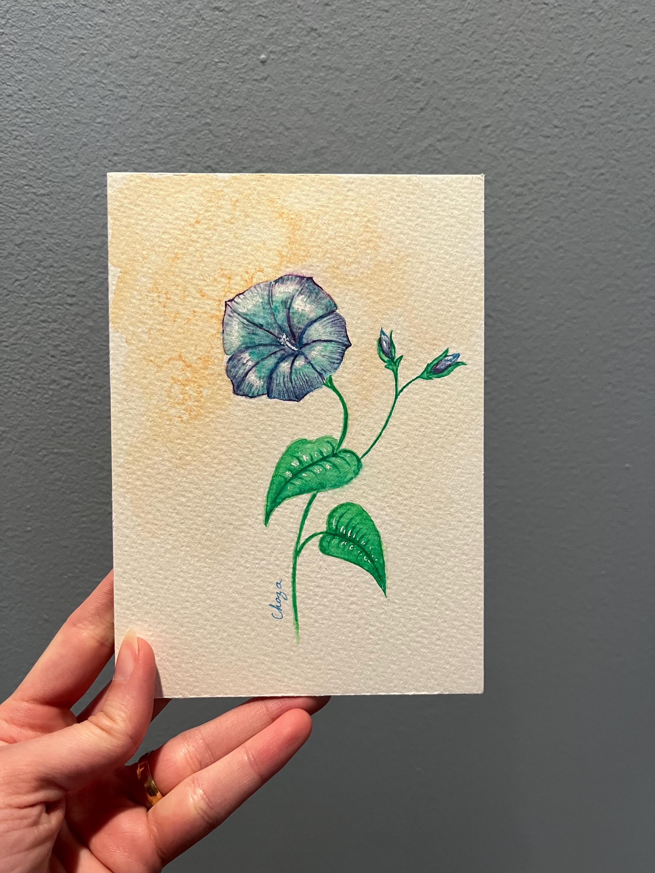 Original Watercolor Painting of September Birth Month Flower, a ...