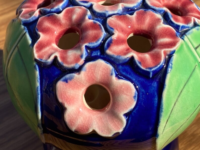 Vintage Ceramic Frog Flower Vase With Pink | Art Deco Flower Vase ...
