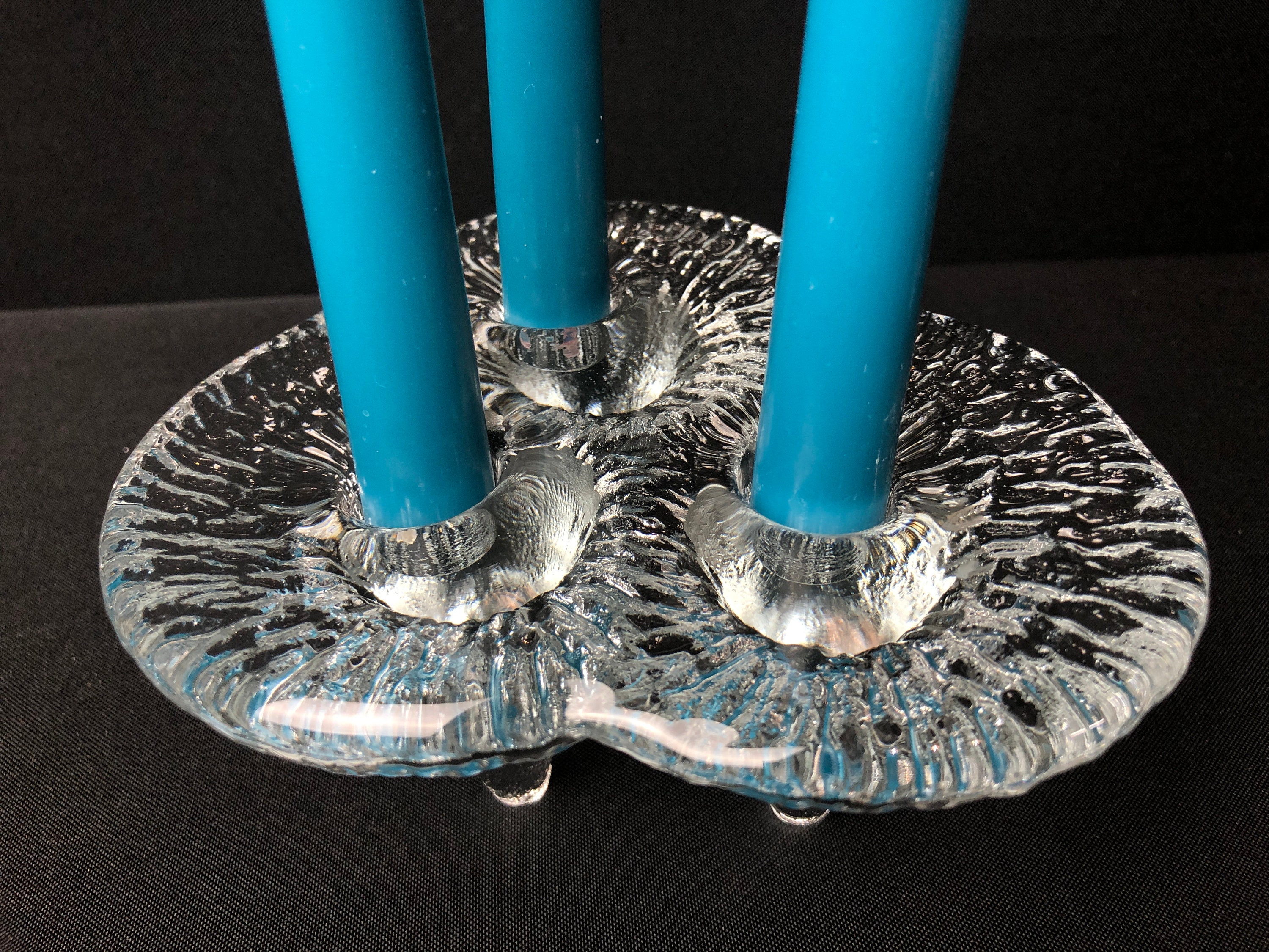 Vintage Blenko 763 Icicle, Hand Blown Glass, Tripod Icicle Pedestal ...