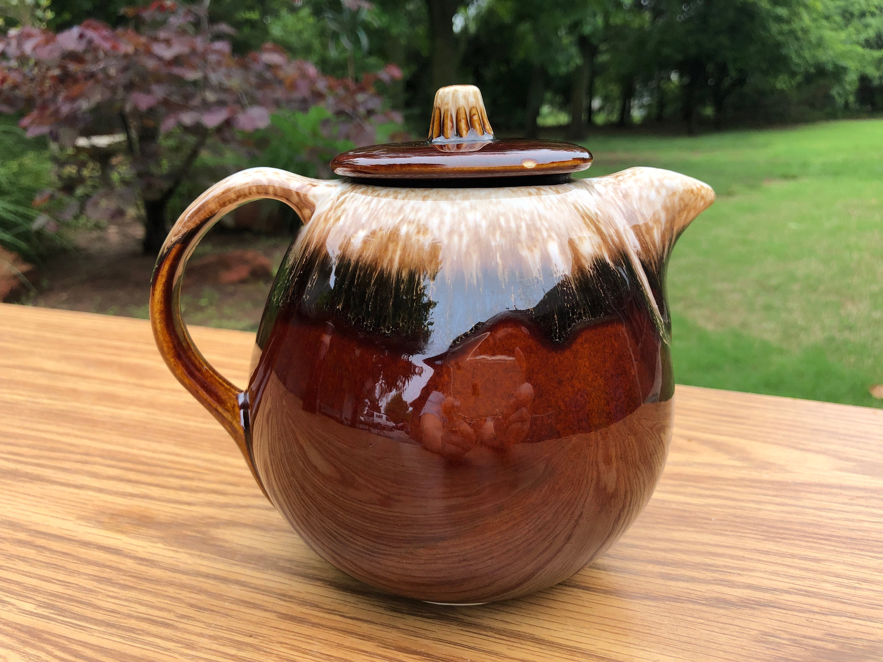 Vintage Brown Drip Tea Pot by Hull Pottery USA - Etsy