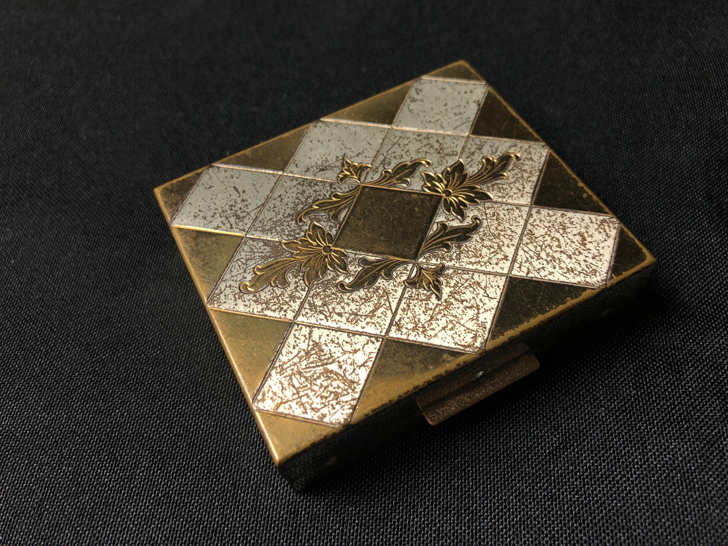 Vintage Gold Tone Square Makeup Compact & Music Box | Gift for Her ...
