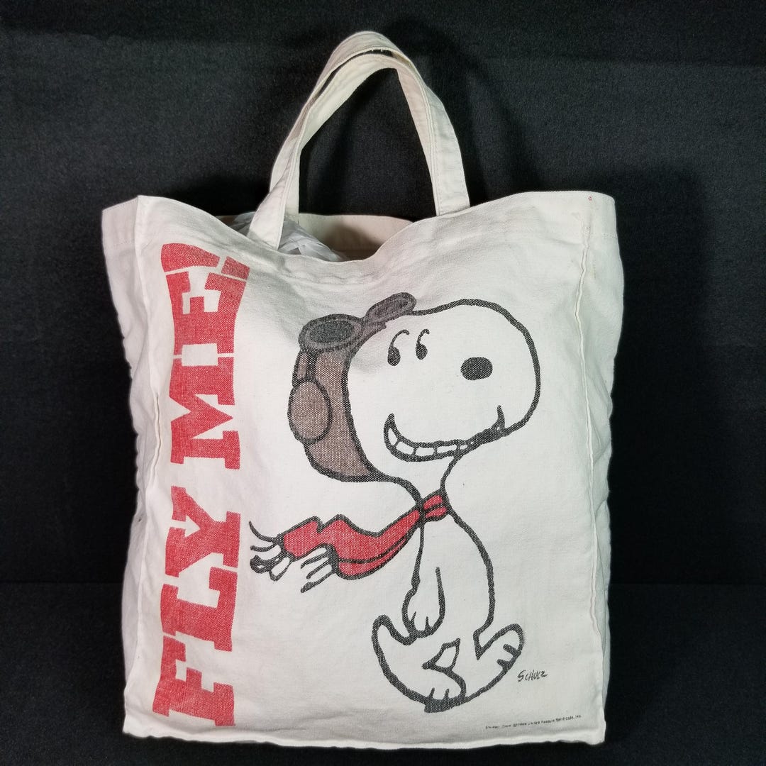 Vintage Original Flying Ace Snoopy Peanuts Canvas Tote Bag "fly Me ...