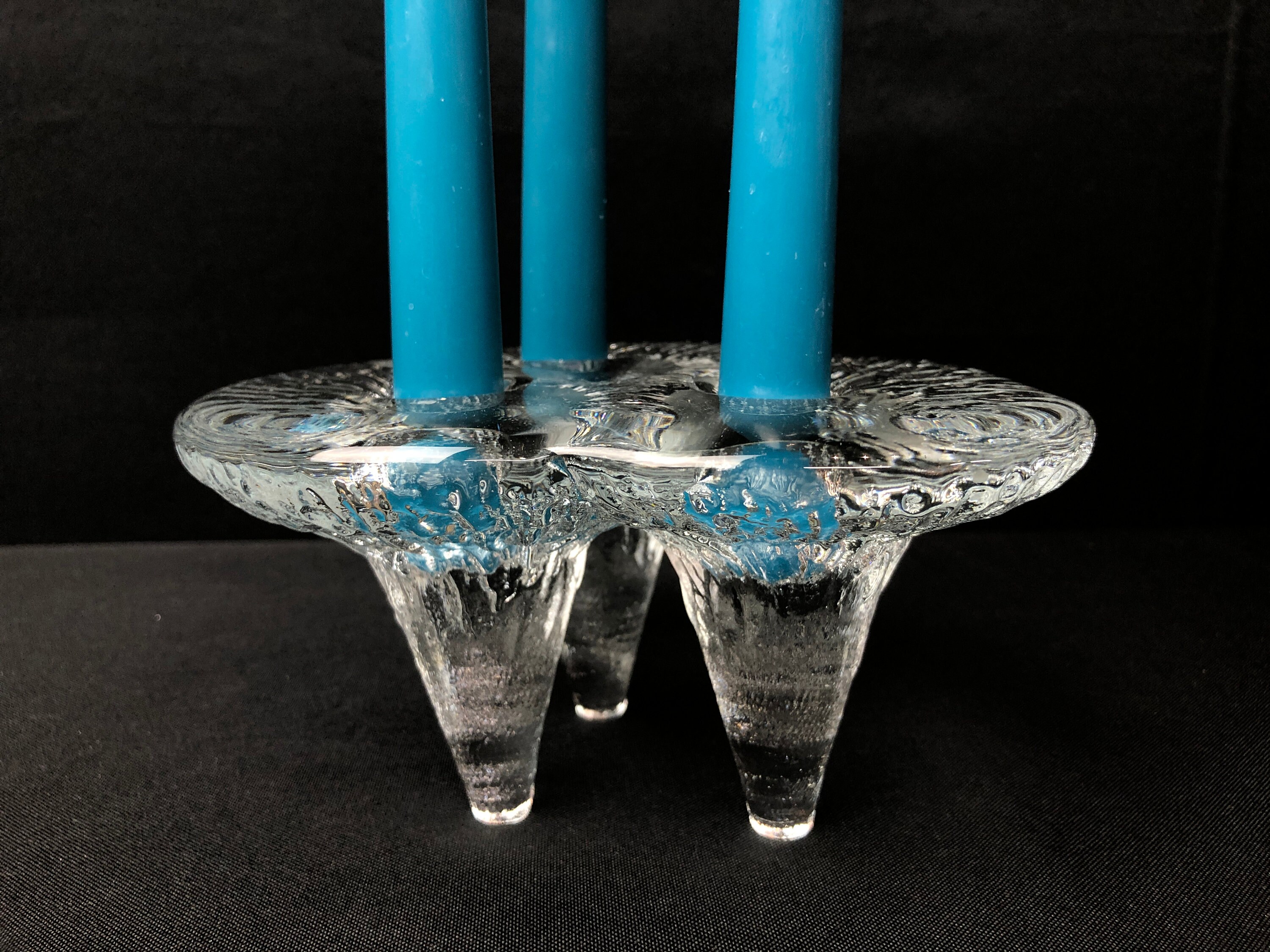 Vintage Blenko 763 Icicle, Hand Blown Glass, Tripod Icicle Pedestal ...