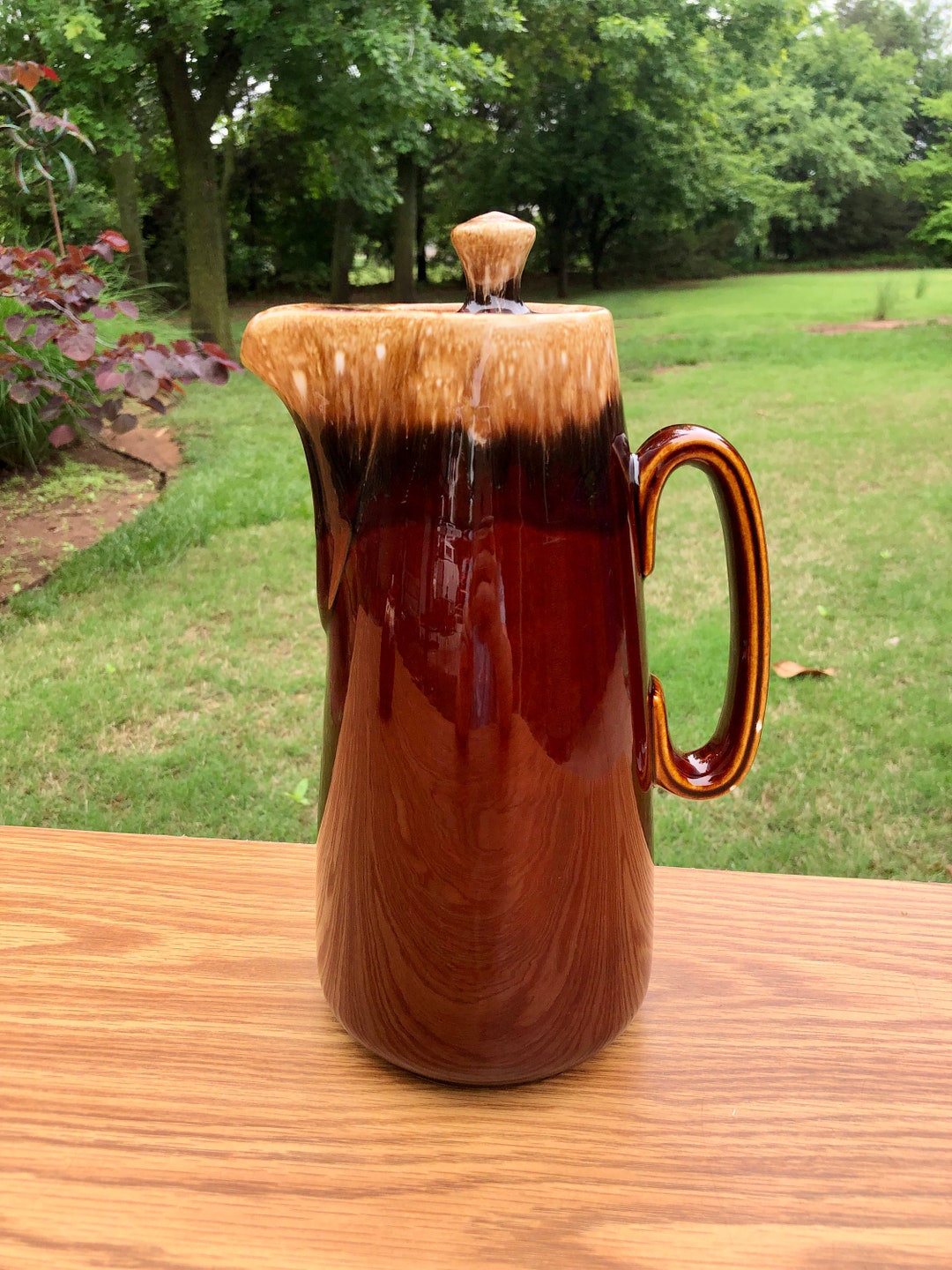 Retro Table Decor Vintage Hull Brown Drip Coffee Pot / - Etsy
