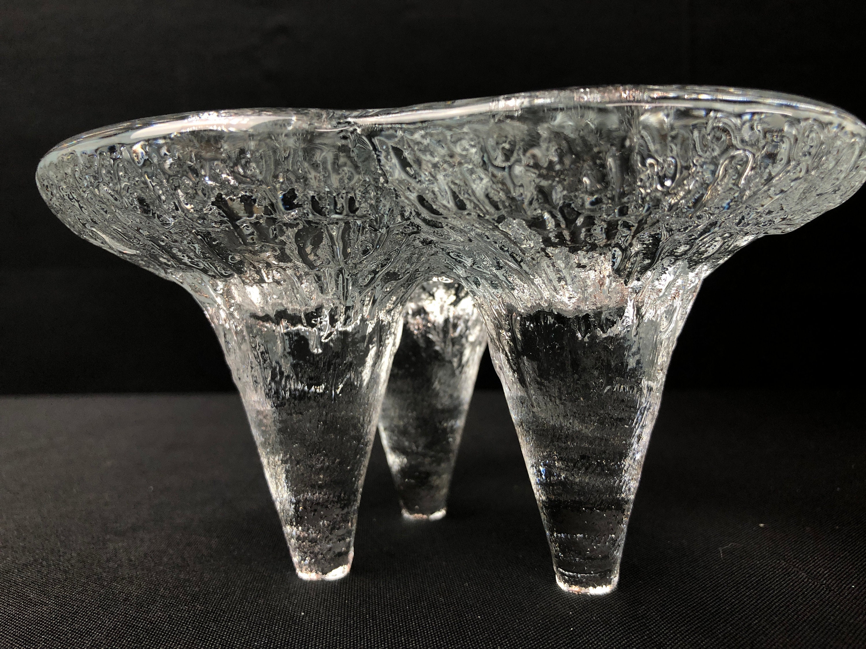 Vintage Blenko 763 Icicle, Hand Blown Glass, Tripod Icicle Pedestal ...