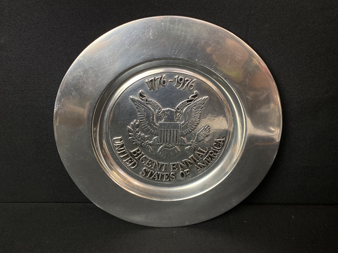 12" Classic American Collectable Pewter Plate 1776 - 1976 Bicentennial ...