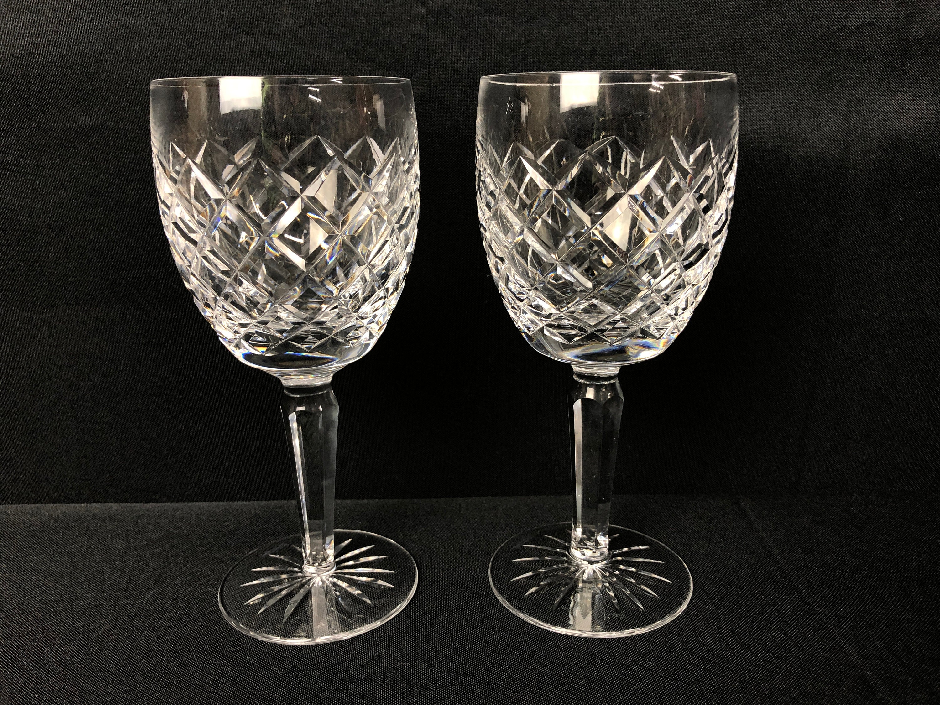 4 Waterford Crystal Water Glasses, Comeragh Pattern, Stemmed Crystal ...