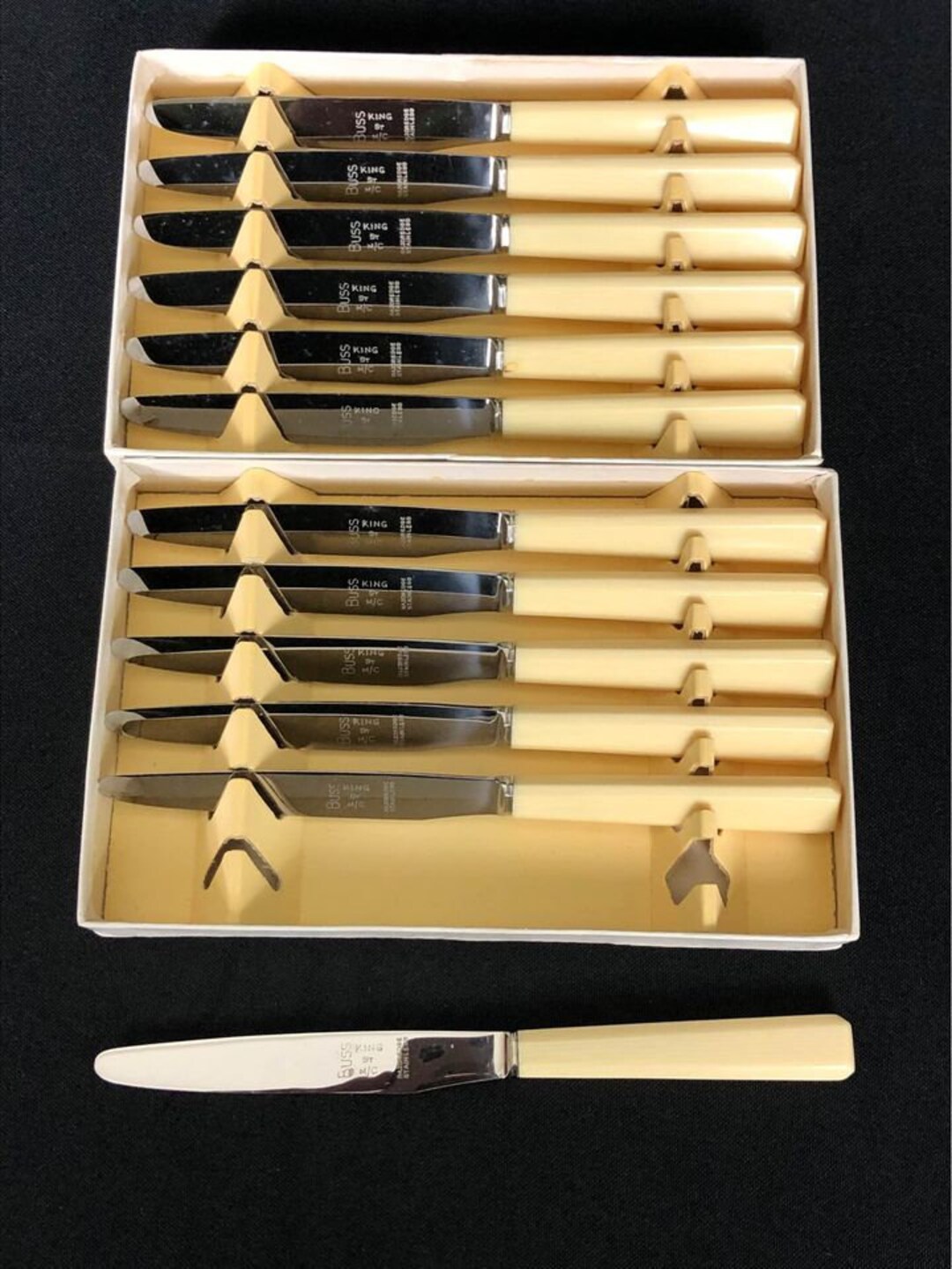 Vintage English Knife Sets | Afternoon Tea Knives Set | Faux Ivory ...