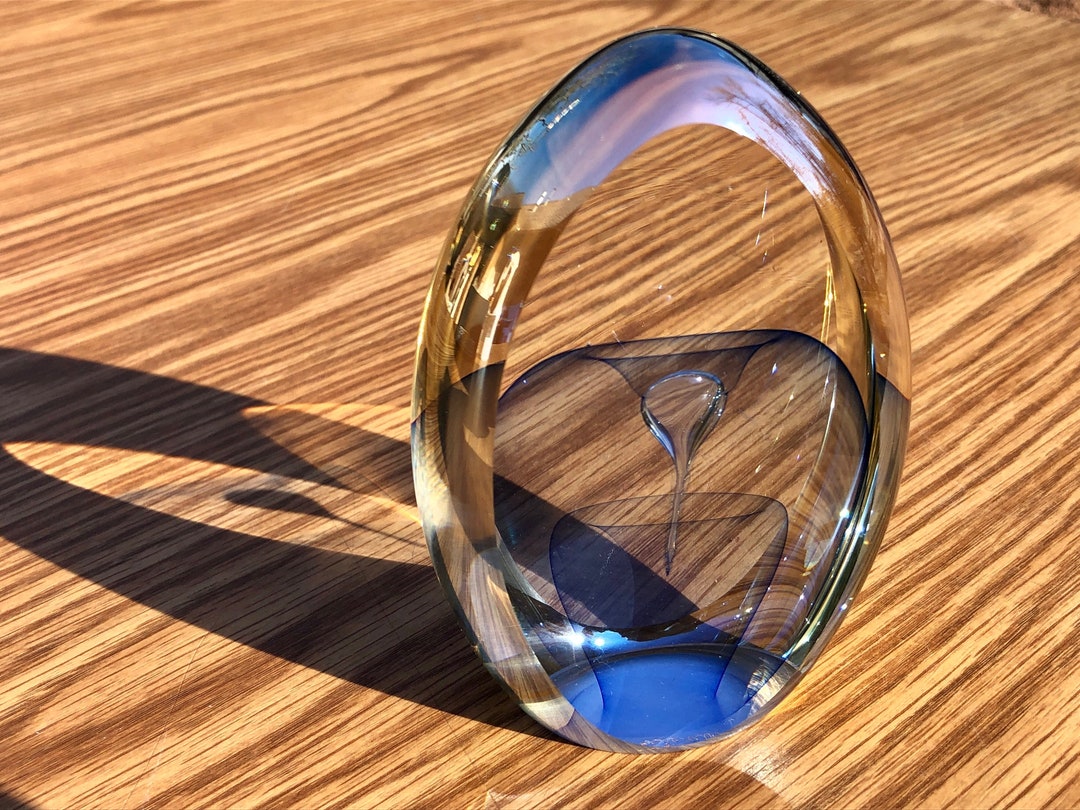 Elegant Collectible Signed Ed Nesteruk Hand-blown Art Glass Paperweight ...