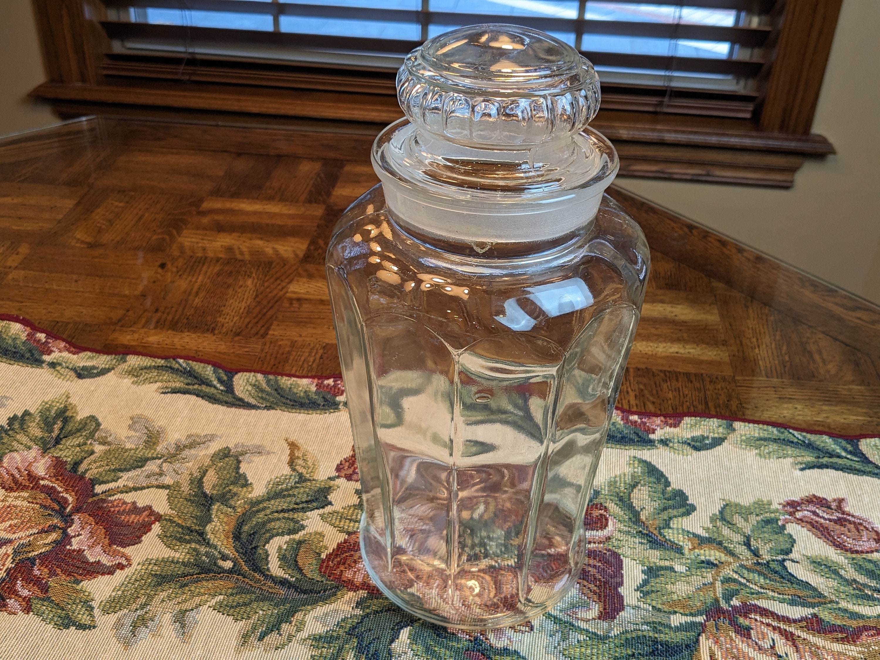 Rare Large Bunte Heavy Glass Store Candy Sales Display Apothecary Jar