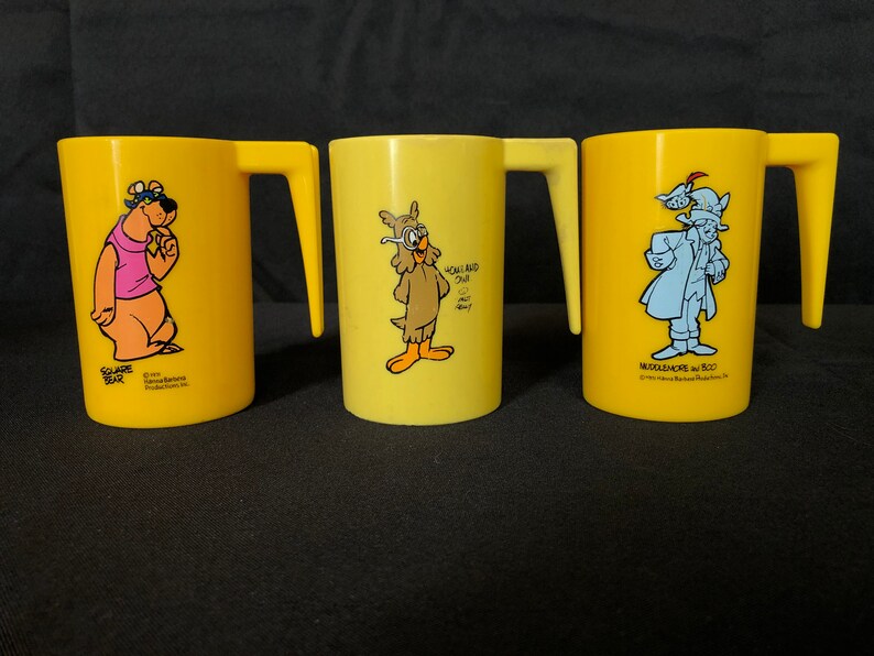 Vintage 7 1971 Hanna Barbera Cartoon Characters Kid's Cups / Mugs & 2 ...