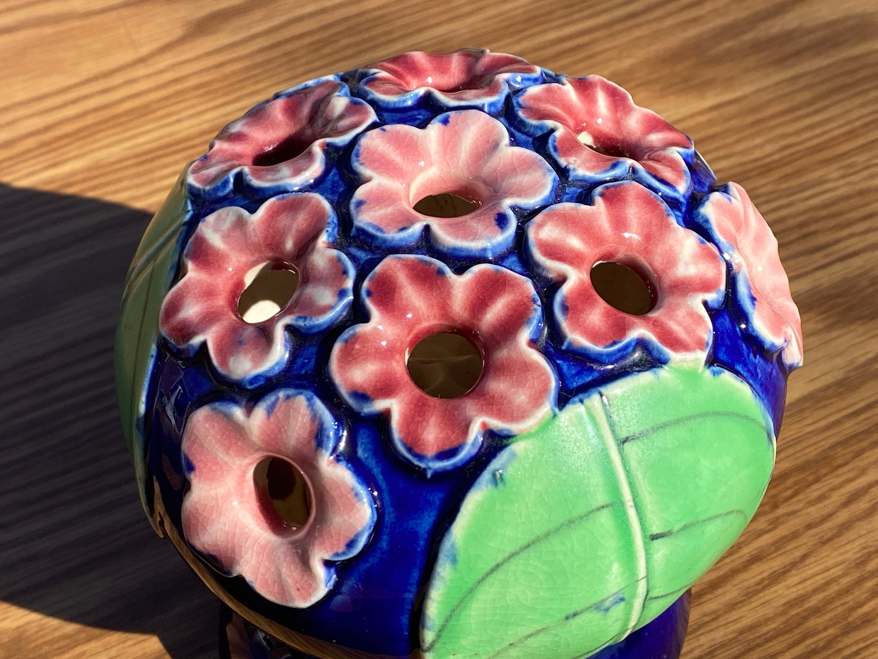 Vintage Ceramic Frog Flower Vase With Pink Art Deco Flower Vase Made in ...