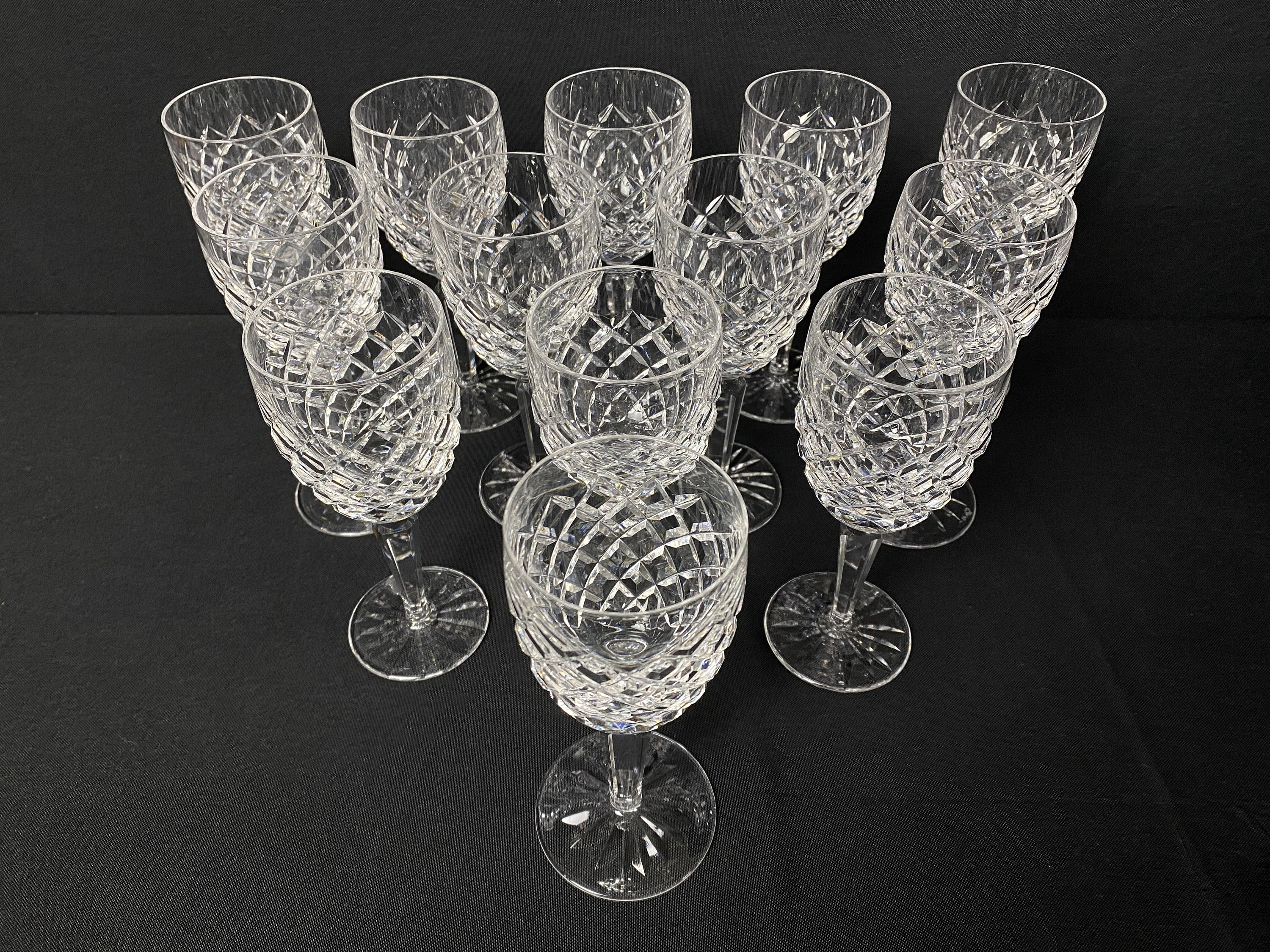 3 Waterford Crystal Claret Wine Glass, Comeragh Pattern, Stemmed ...