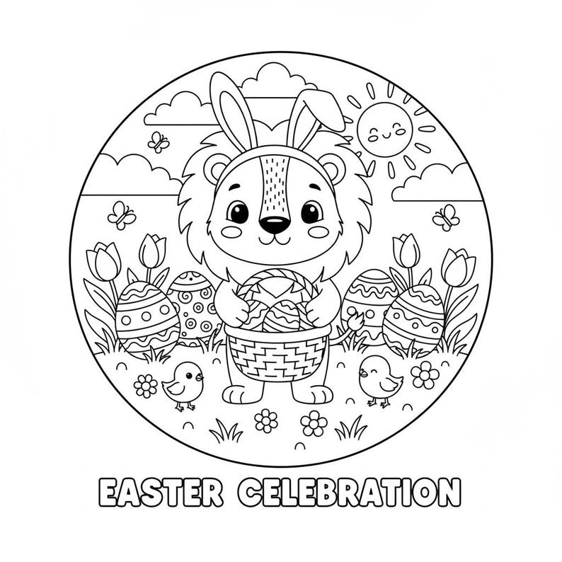 10 Easter Coloring Pages for Kids Ages 3 to 6 Years Old and Toddlers - Etsy
