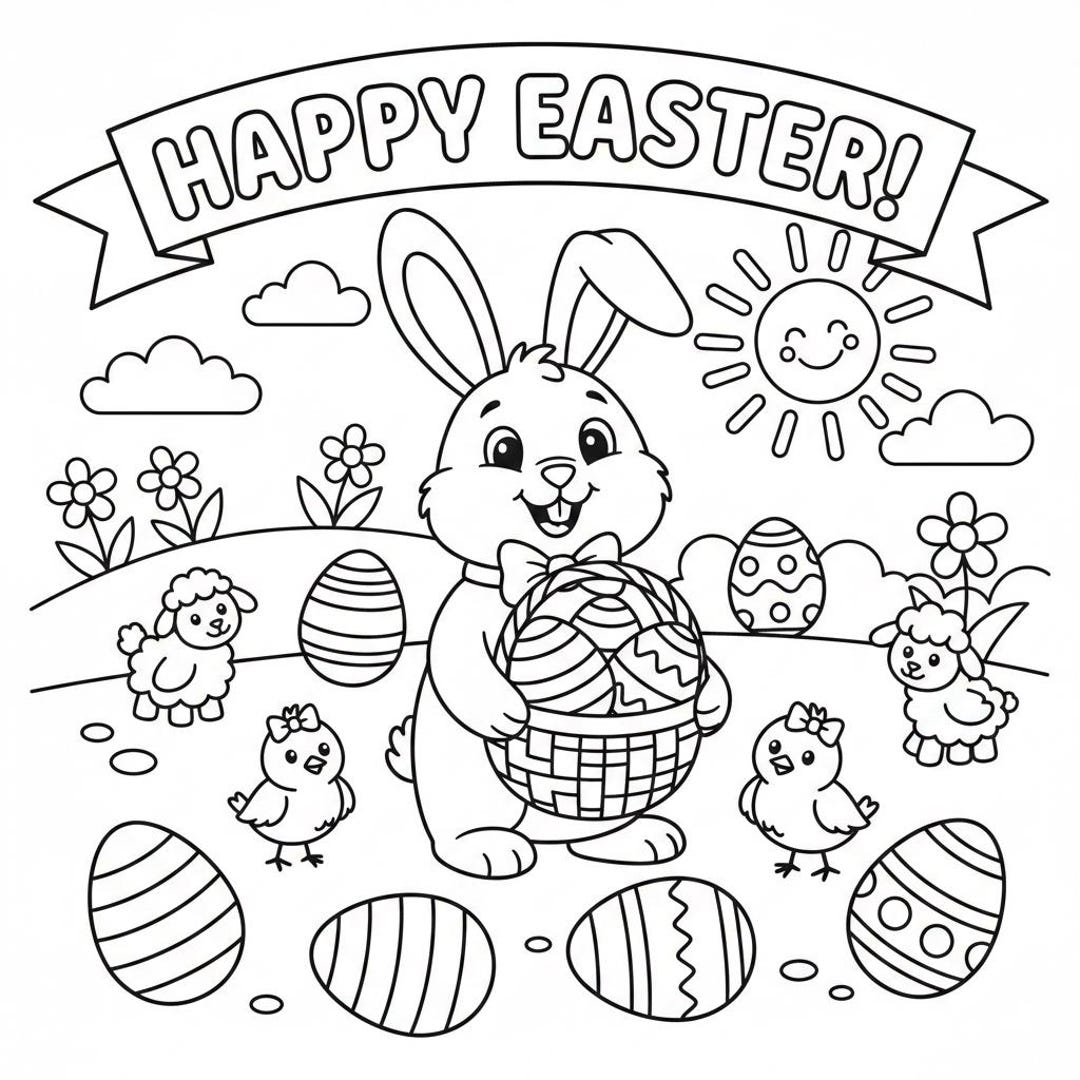 10 Easter Coloring Pages for Kids Ages 3 to 6 Years Old and Toddlers - Etsy