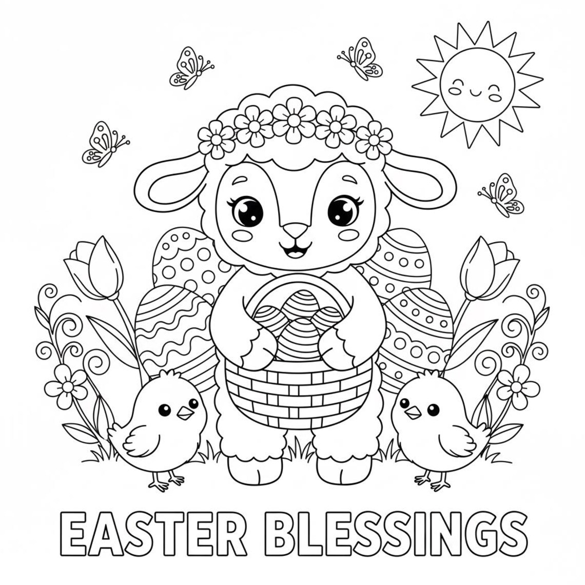 10 Easter Coloring Pages for Kids Ages 3 to 6 Years Old and Toddlers - Etsy