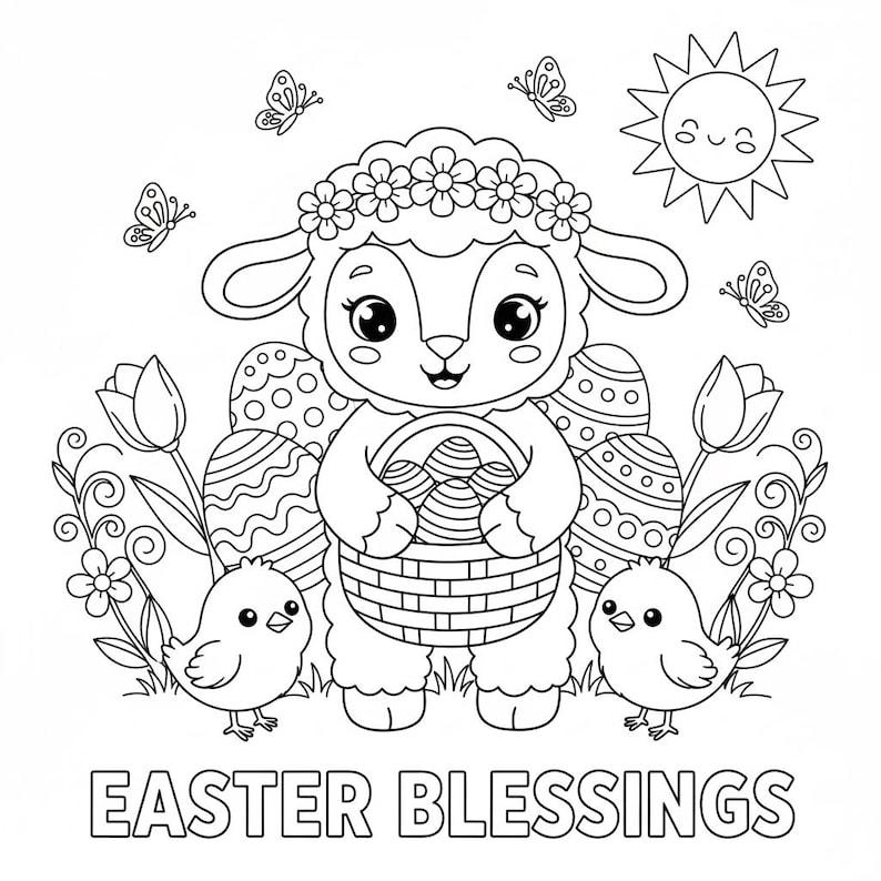 10 Easter Coloring Pages for Kids Ages 3 to 6 Years Old and Toddlers - Etsy