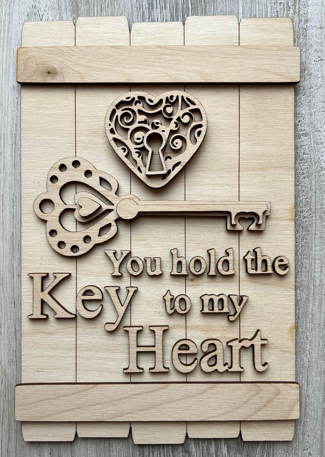 Key to My Heart - Key & Heart Locket Sign Svg for Lasers, Diy Key and ...