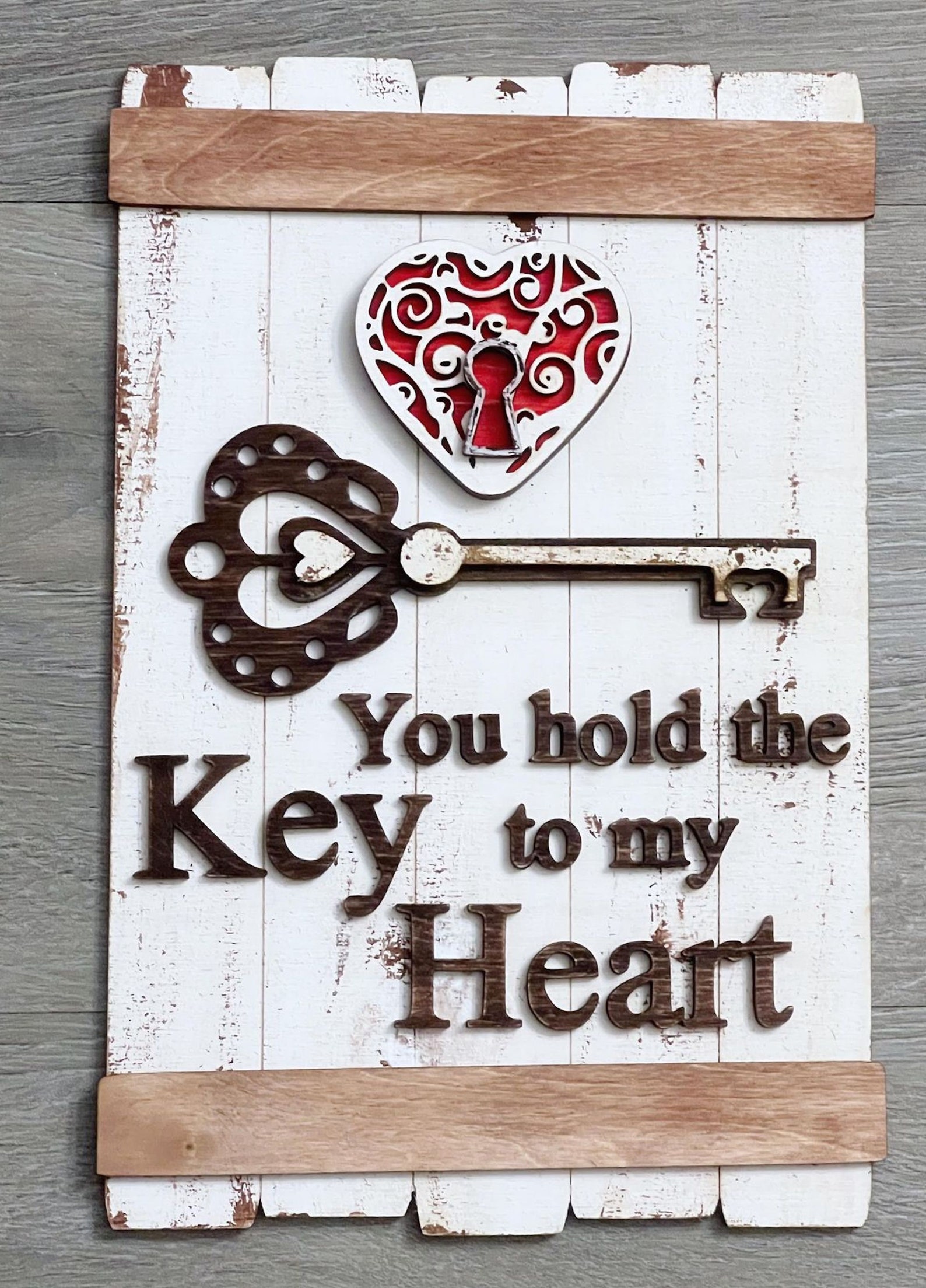 Key to My Heart - Key & Heart Locket Sign Svg for Lasers, Diy Key and ...