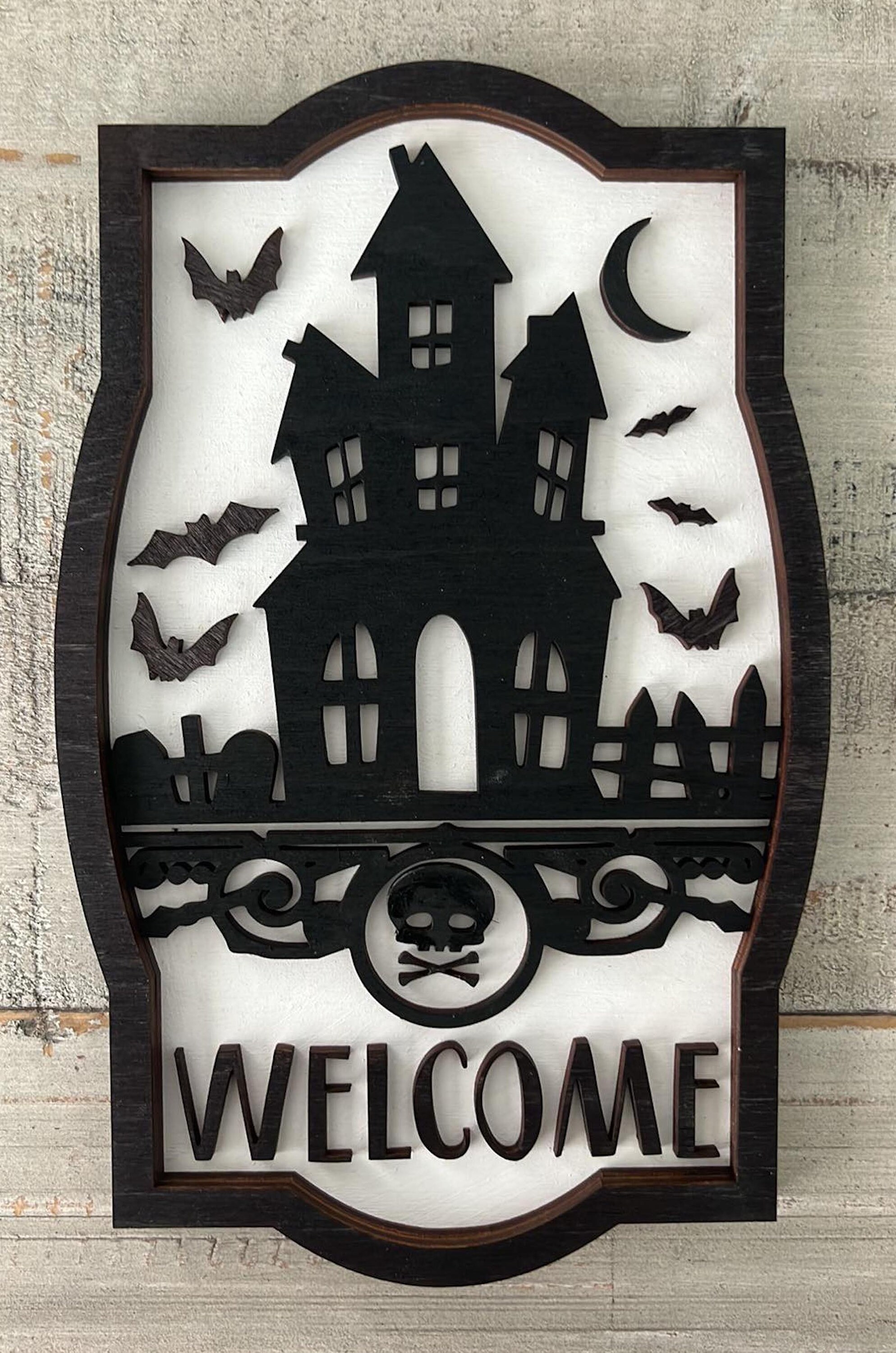 Haunted House Welcome Sign Laser Ready Svg Halloween Haunted House Diy ...
