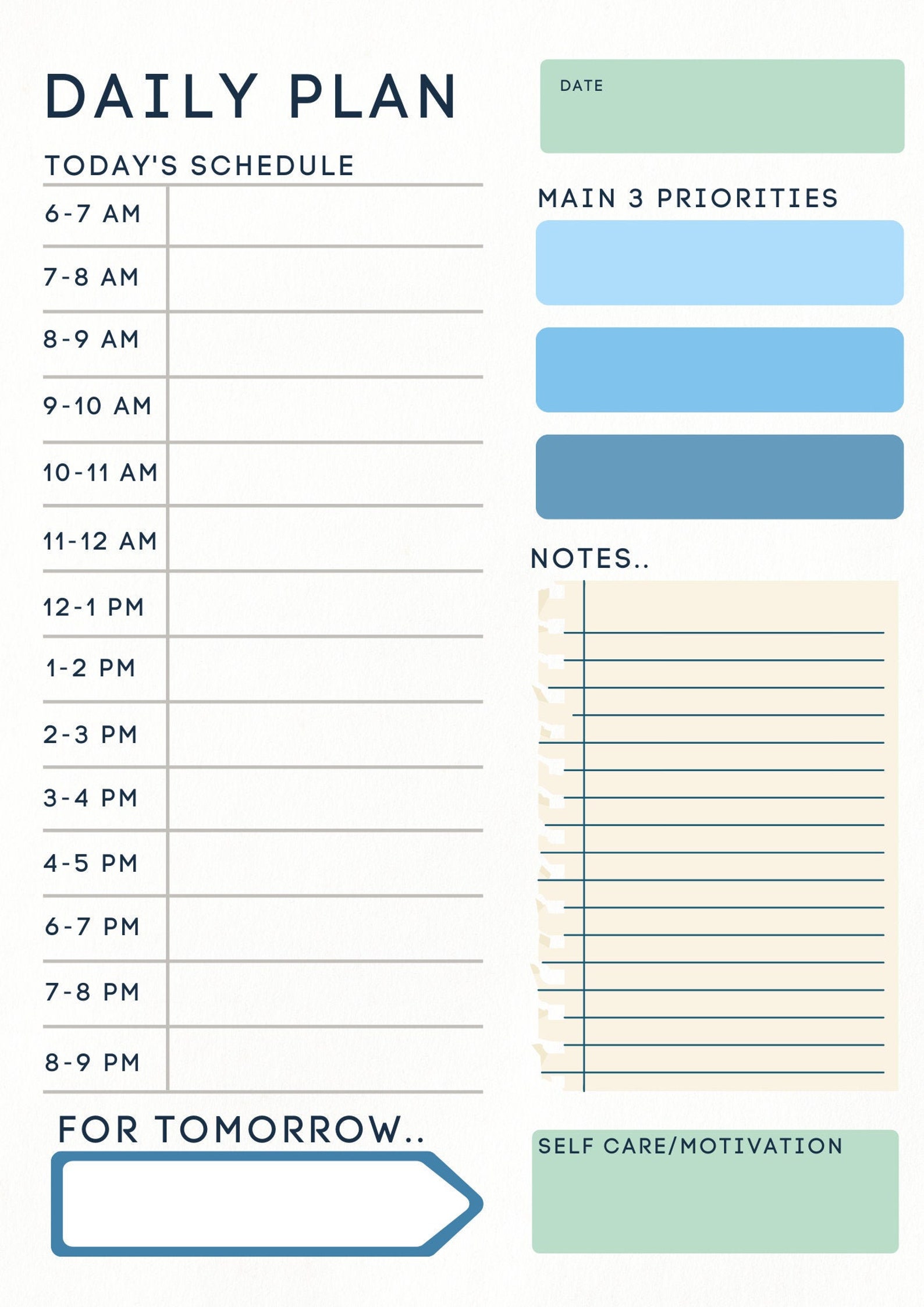 Simple Daily Focus Planner digital Download - Etsy