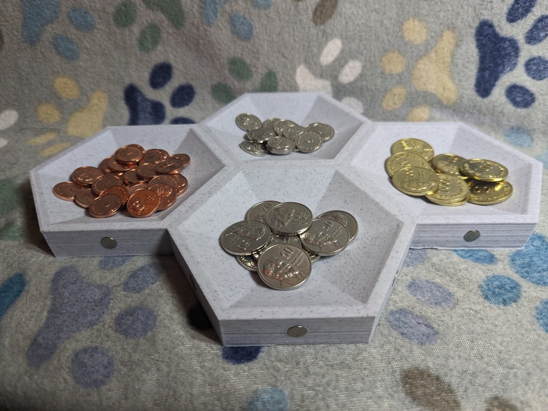 Magnetic Hexagonal Board Game Token Trays Resource Holders - Etsy