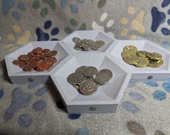 Magnetic Hexagonal Board Game Token Trays Resource Holders - Etsy