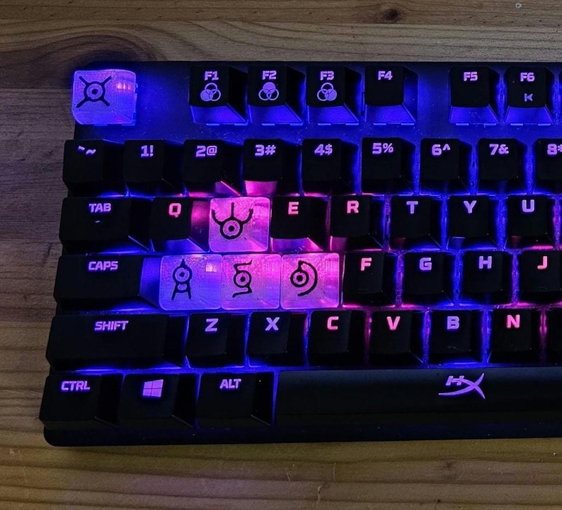 Unown Pokemon Keycaps - WASD + ESC Key Set | MX Compatible Gaming ...