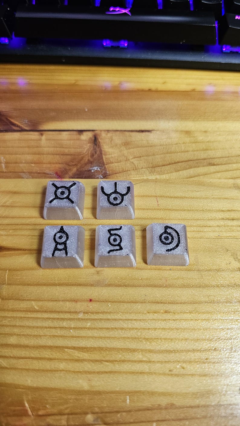 Unown Pokemon Keycaps - WASD + ESC Key Set | MX Compatible Gaming ...