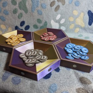 Magnetic Hexagonal Board Game Token Trays Resource Holders - Etsy