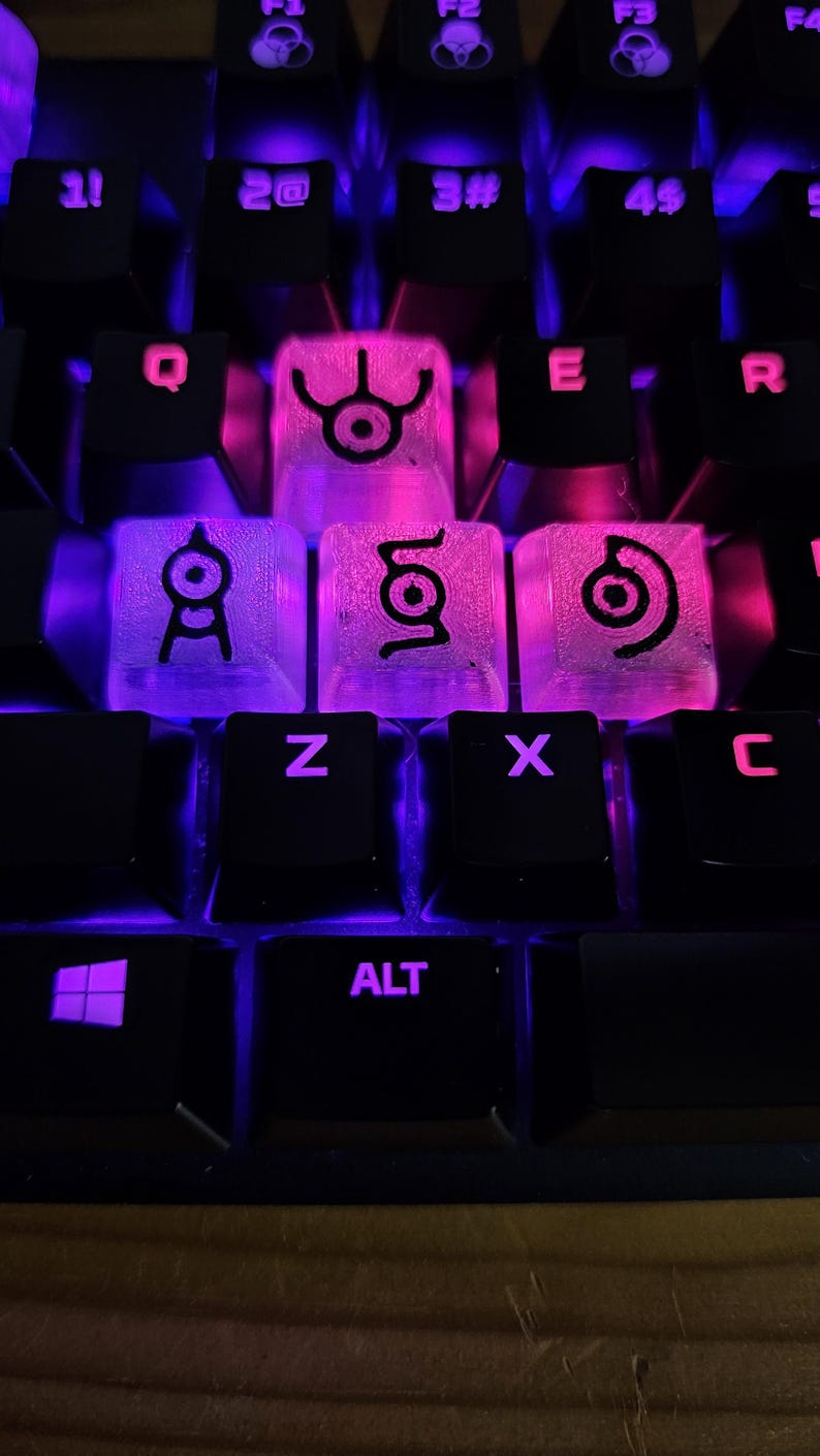Unown Pokemon Keycaps - WASD + ESC Key Set | MX Compatible Gaming ...
