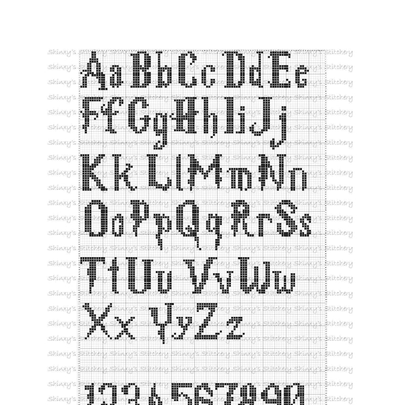 Cross Stitch Font - Etsy