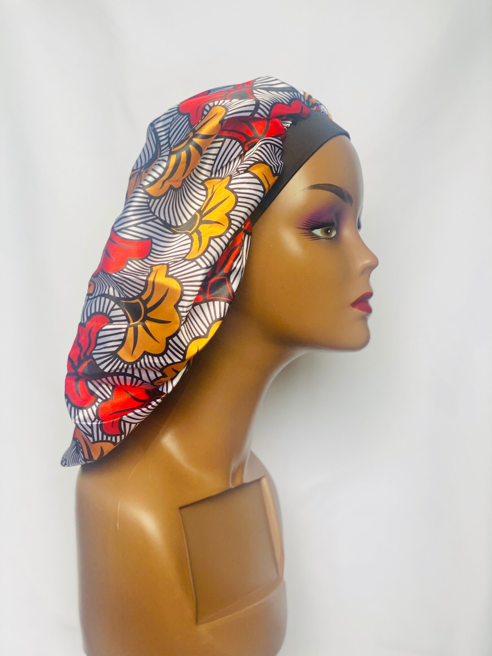 African print colourful Silk bonnets Protects hair from | Etsy