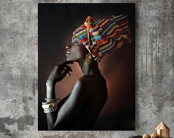 African Woman Wall Art /african Woman Canvas Print / African American Home Decor /african Wall ...