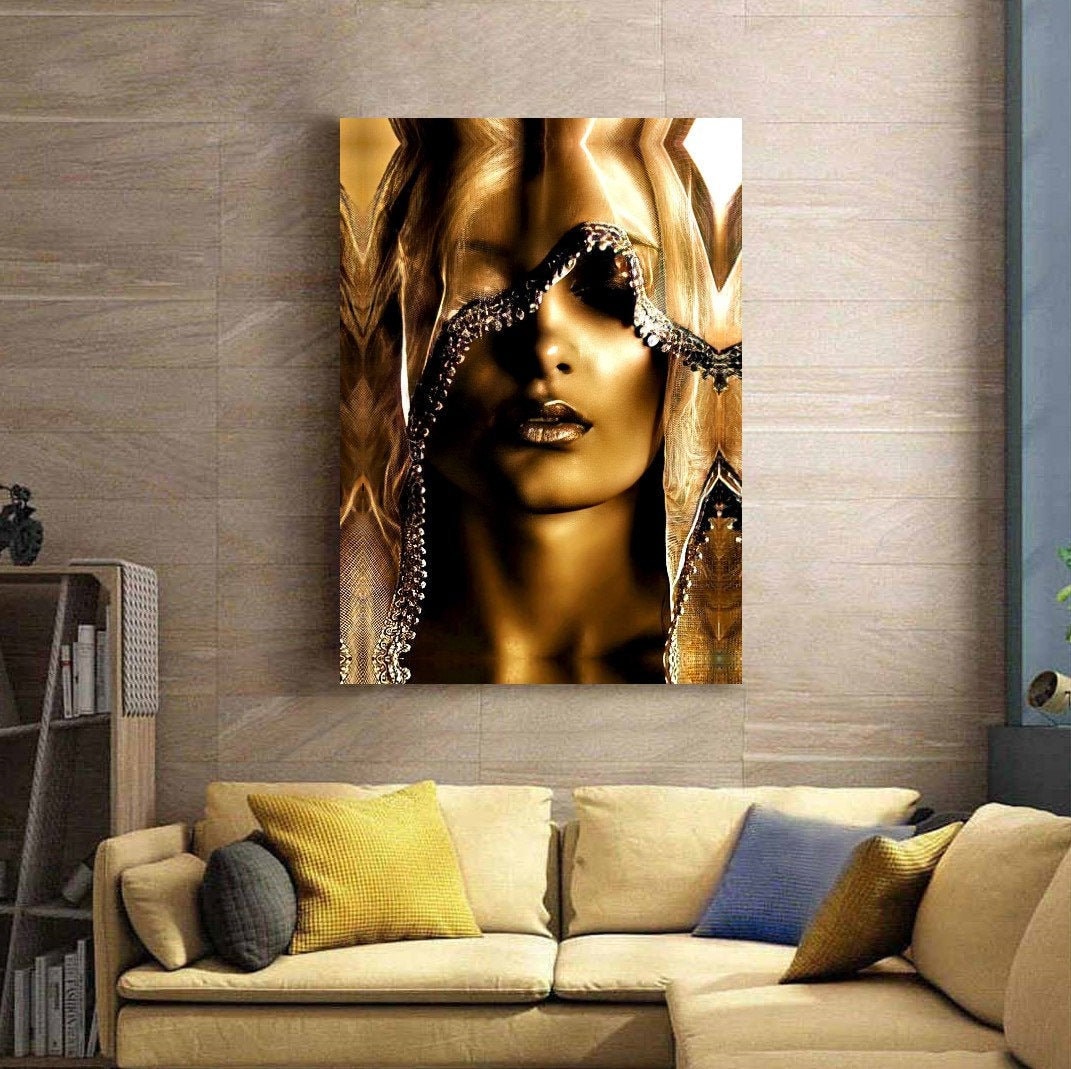 Golden Woman Wall Art / Golden Woman Canvas Print / African - Etsy