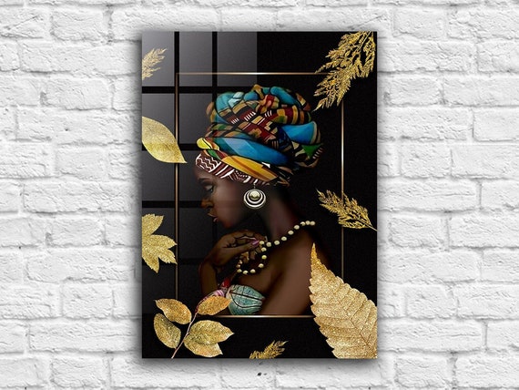 African Woman Glass Wall Art / African Woman Glass Print / - Etsy