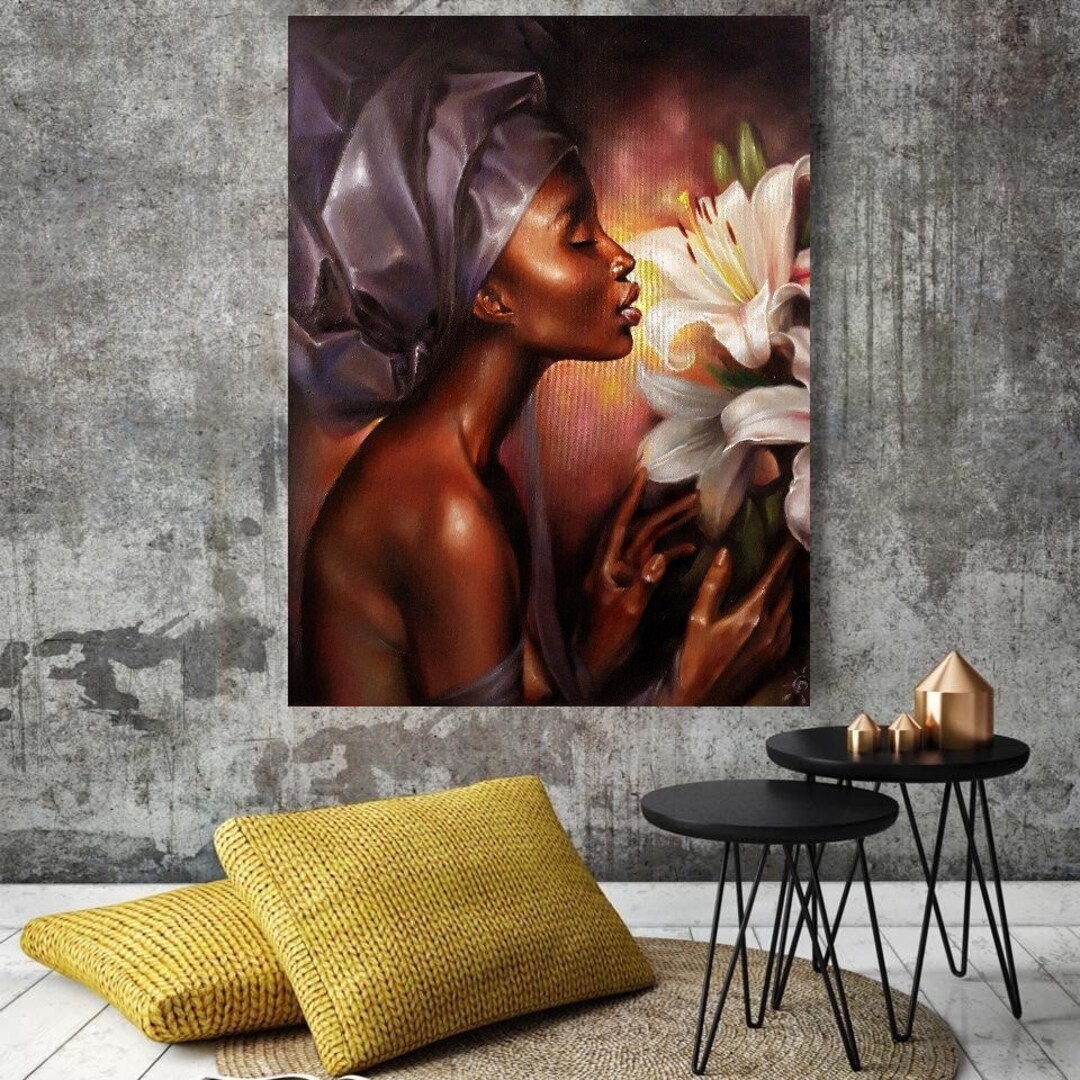 African Woman Wall Art /african Woman Canvas Print / African American Home Decor /african Wall ...