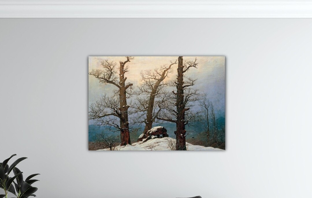 Caspar David Friedrich Cairn in Snow 1807 Poster Friedrich Canvas ...