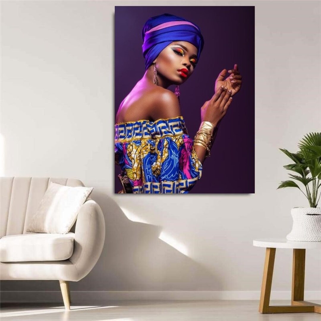 African Woman Wall Art /african Woman Canvas Print / African American Home Decor /african Wall ...