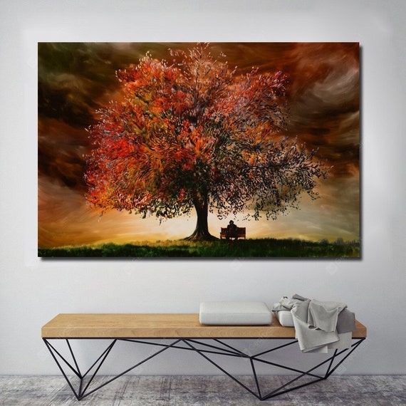 The Big Oak Tree Canvas Wall Artlandscape Canvas Print - Etsy