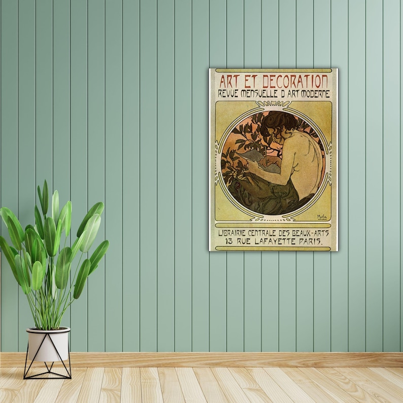 Alphonse Mucha Documents Decoratives 1902 Wall Art Mucha Canvas Gift of ...