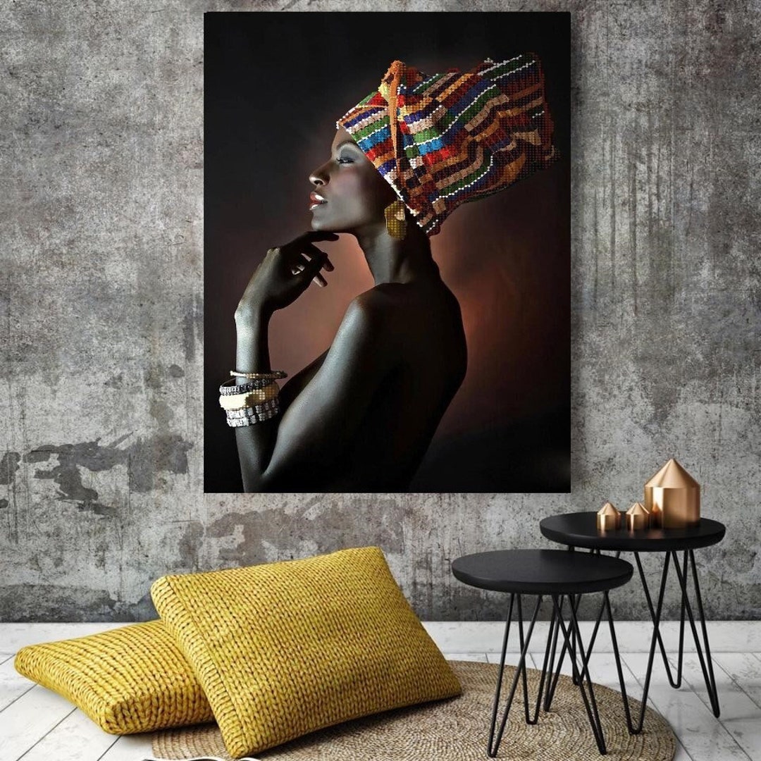 African Woman Wall Art /african Woman Canvas Print / African American Home Decor /african Wall ...