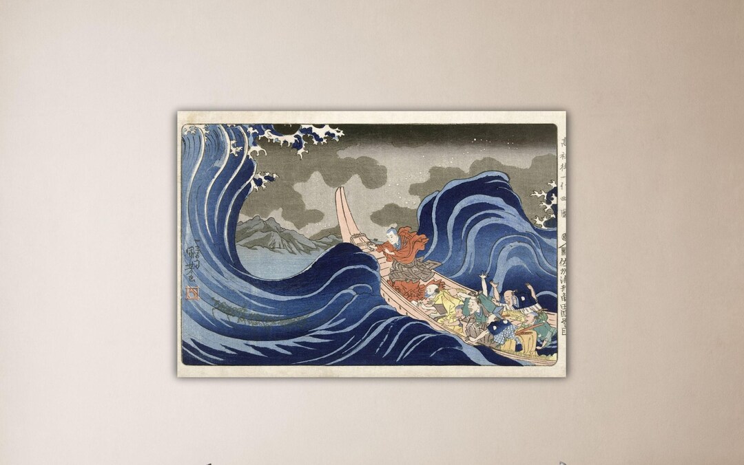 Utagawa Kuniyoshi Nichiren Conjures the Waves at Kakuda During His ...