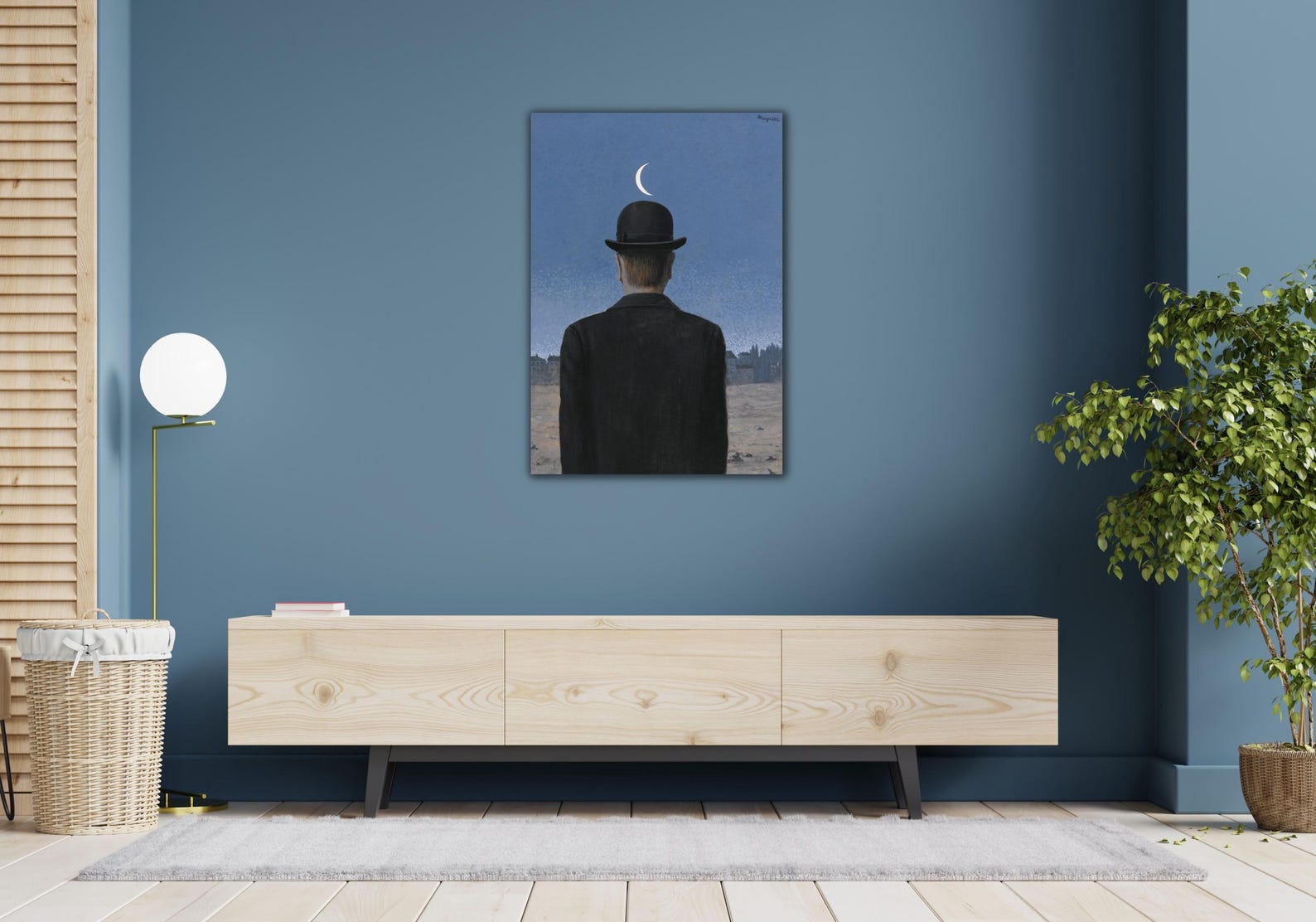 Rene Magritte Man on the Moon Wall Art Famoust Print Art High Quality ...