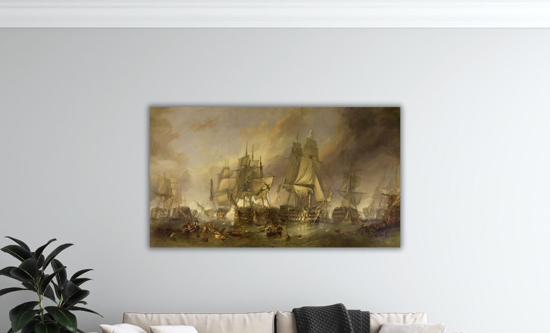 William Clarkson Stanfield - the Battle of Trafalgar Wall Art Stanfield ...