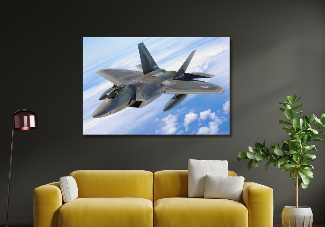 F-22 Raptor Millitary Fighter Jet Canvas Poster Print Arts /F-22 Raptor ...