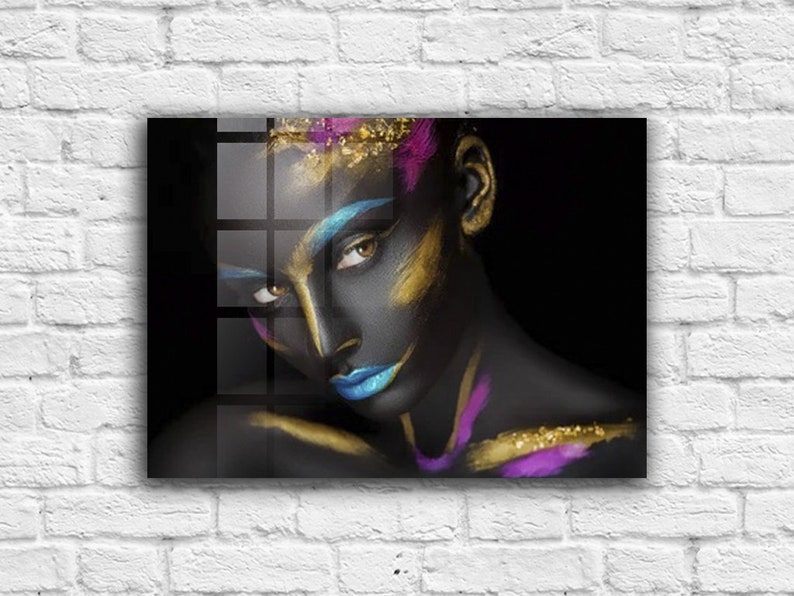 African Woman Glass Wall Art / African Woman Glass Print / - Etsy