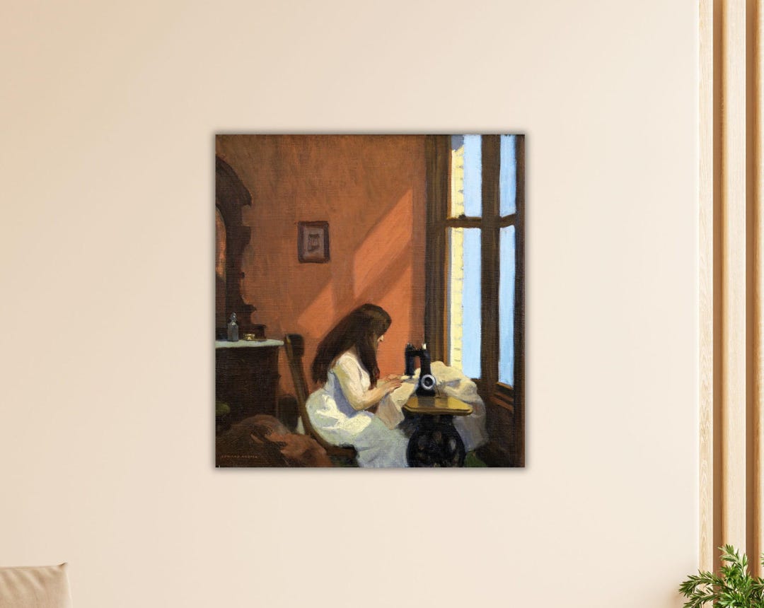 Edward Hopper Girl at Sewing Machine Canvas Hopper Poster Hopper Wall ...