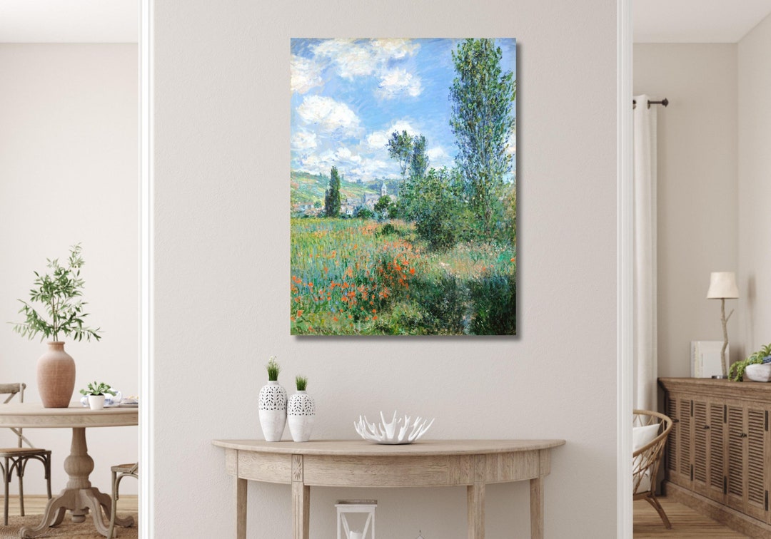 Claude Monet Veduta Di Vetheuil 1880 Painting Canvas Wall Art ,modern ...